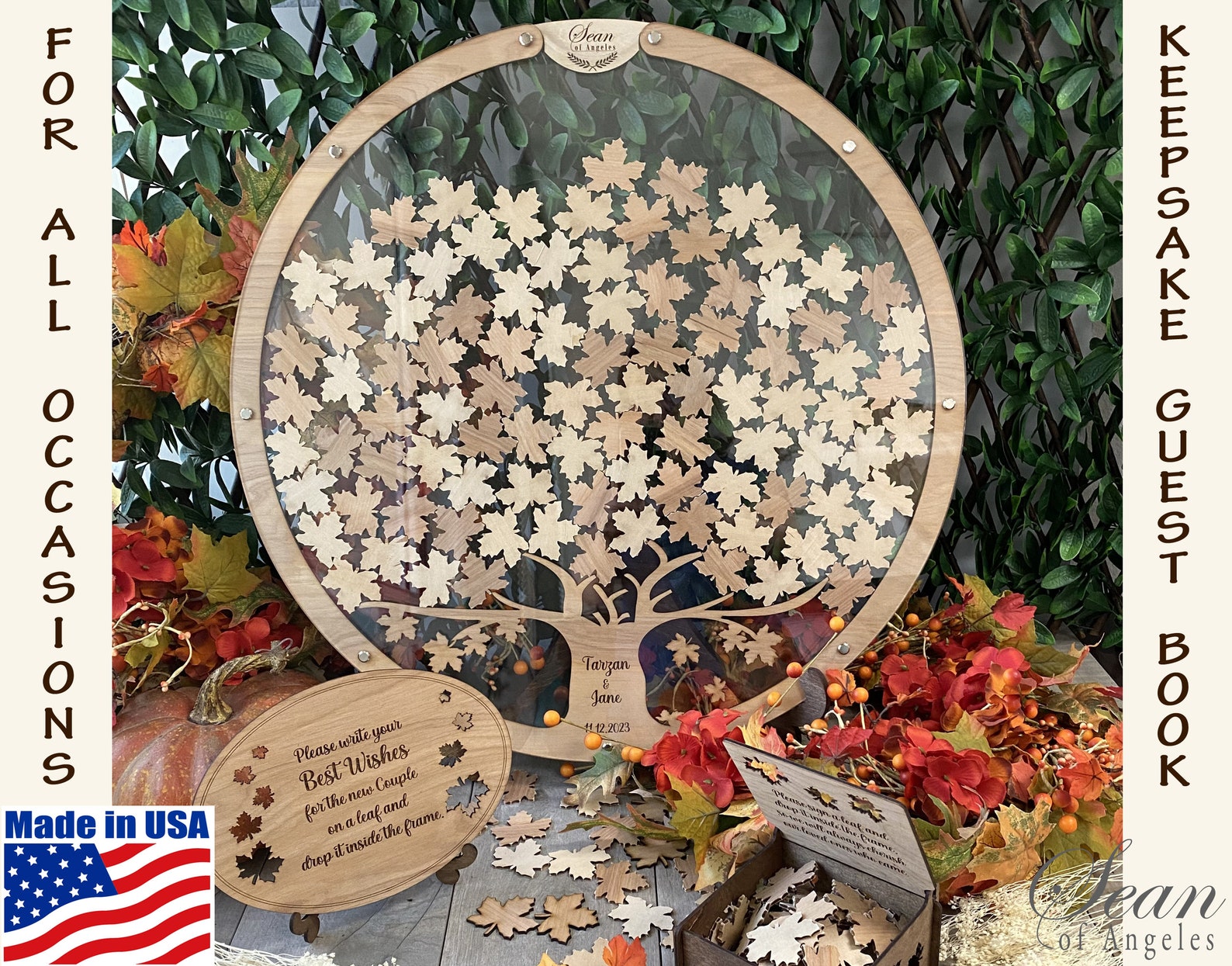 MAPLE TREE & LEAVES Wedding Guest Book Alternative Wedding - Etsy