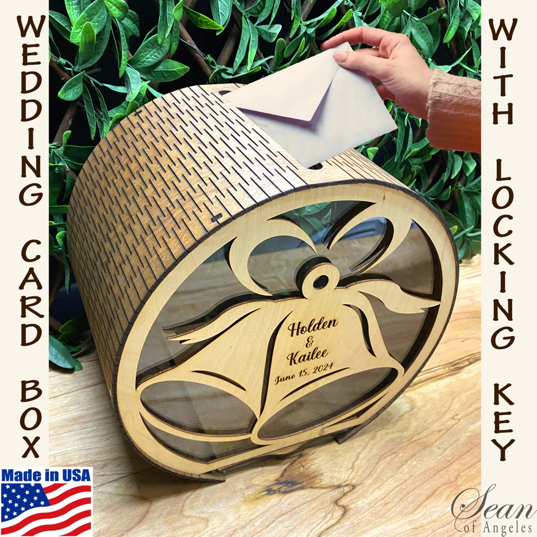 LOCKABLE Card Box With Wedding Bells, Fully Assembled, NOT A KIT ...