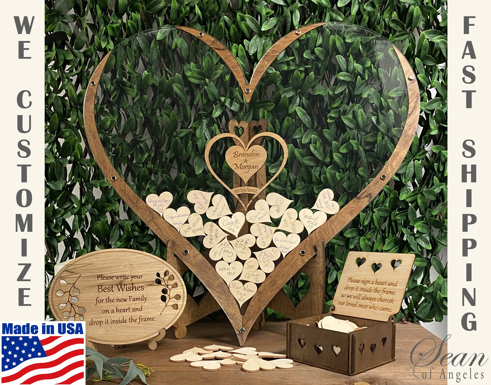 2 INCH HEARTS Alternative Wedding Guest Book Wedding Guest - Etsy Canada