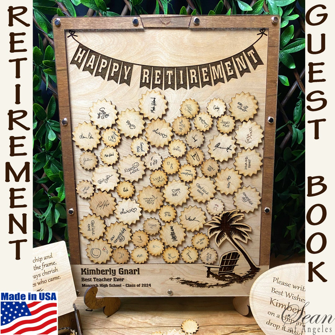 PERSONALIZED RETIREMENT Guest Book Alternative, Retirement Celebration ...