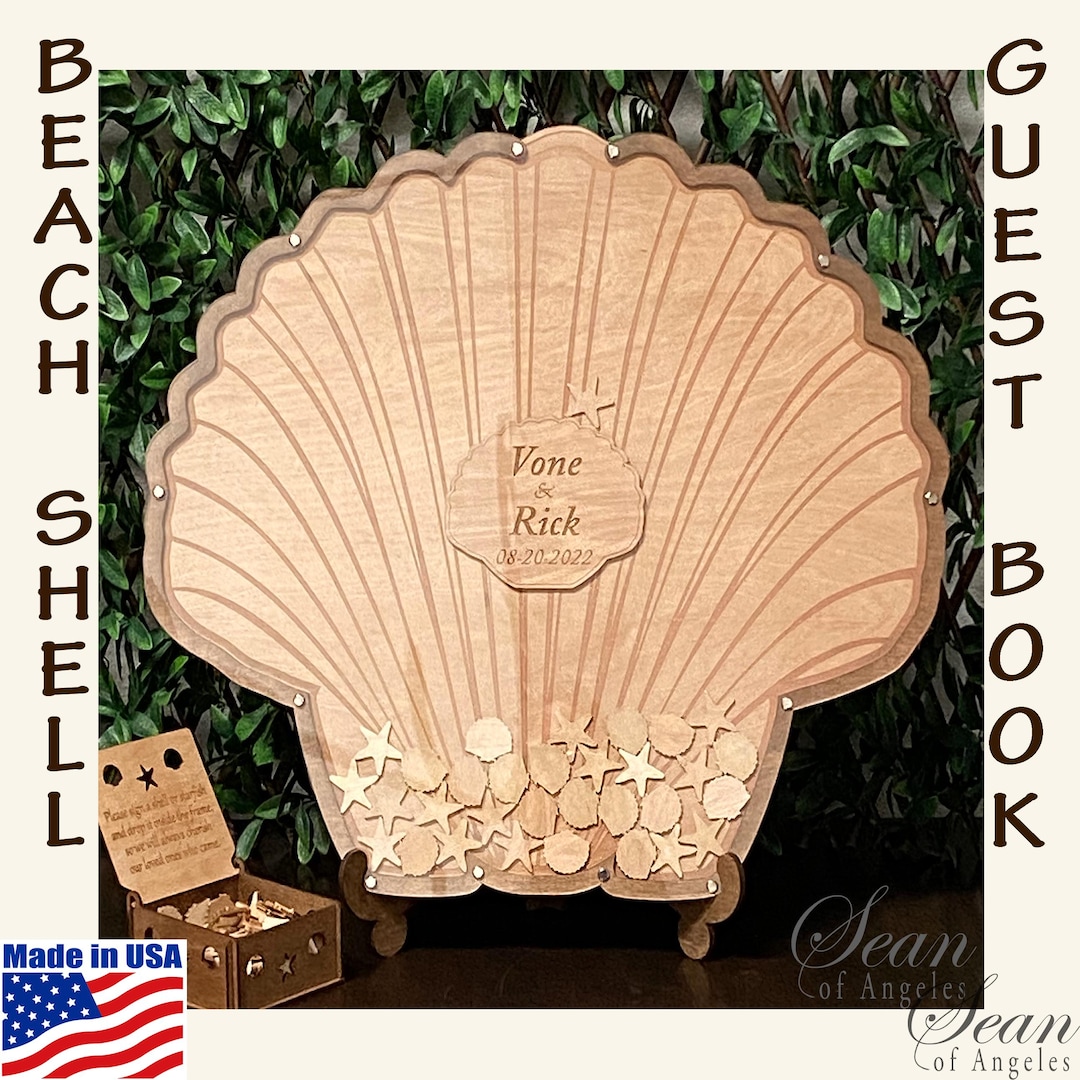 SEA SHELL, BEACH, Wedding, Anniversary, B-day, All Occasions Guest Book ...