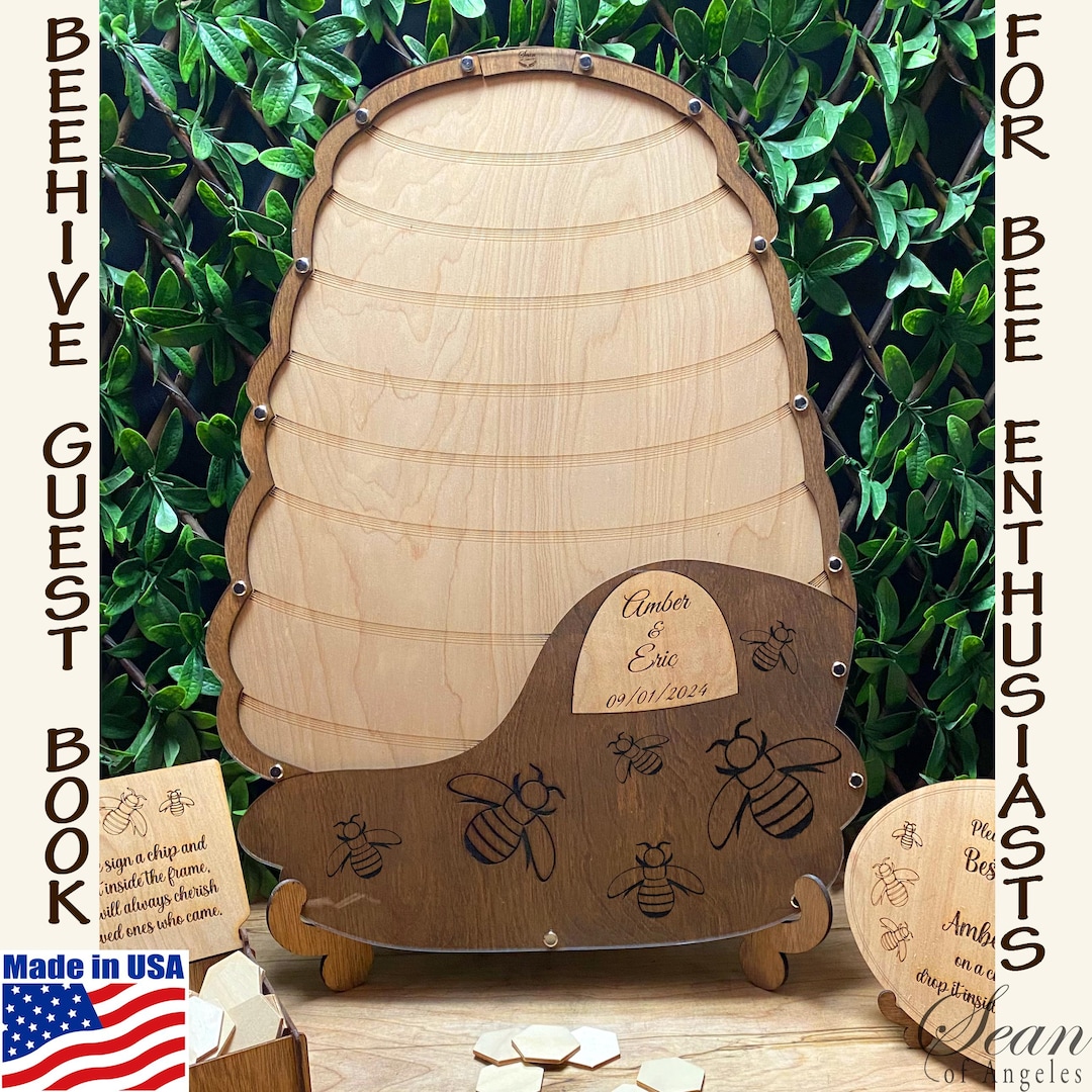 HONEY BEE BEEHIVE, Bees Enthusiasts Wedding Guest Book Alternative ...
