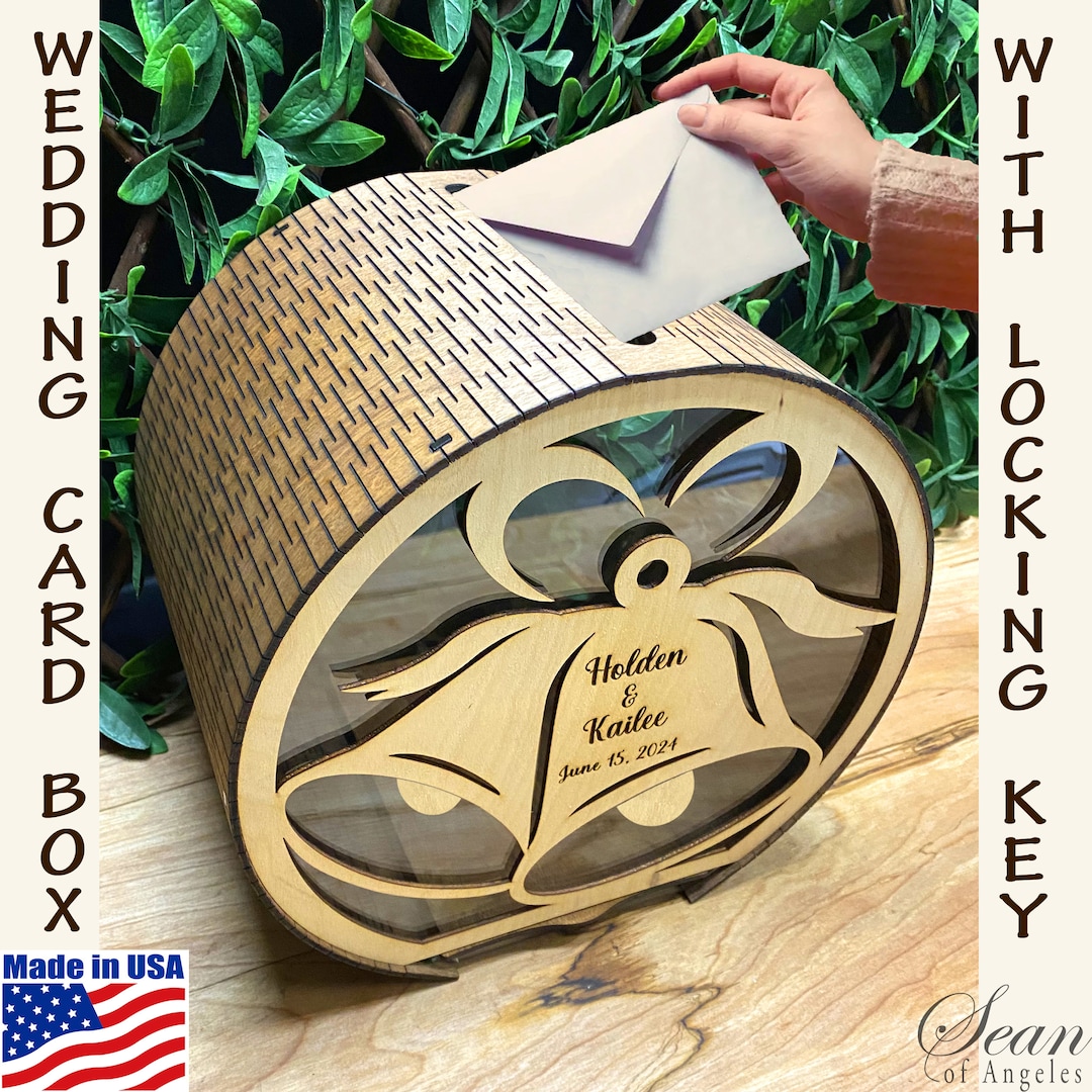 LOCKABLE Card Box With Wedding Bells, Fully Assembled, NOT A KIT ...