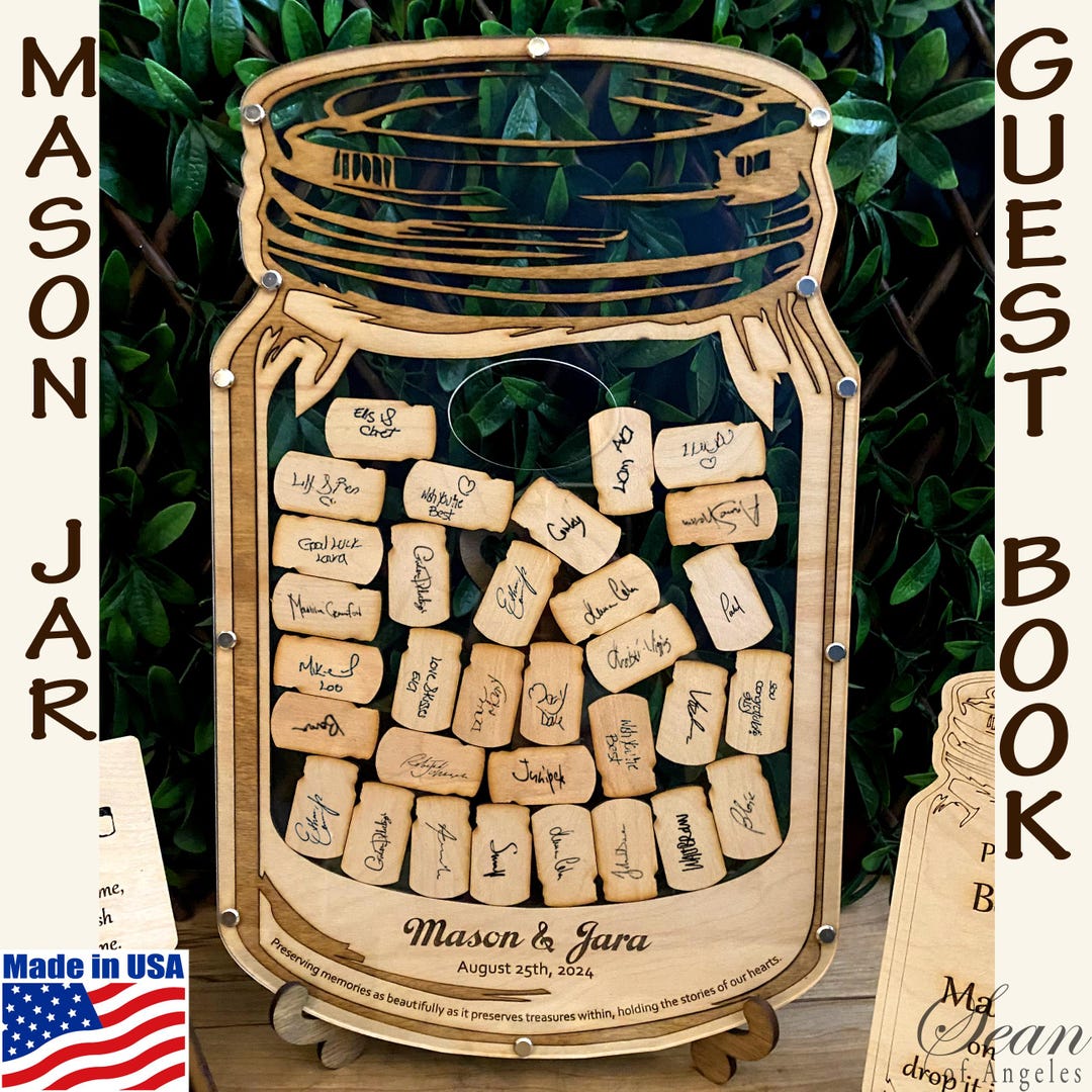 MASON JAR Wedding Guest Book Alternative, Canning Jar Alternative ...