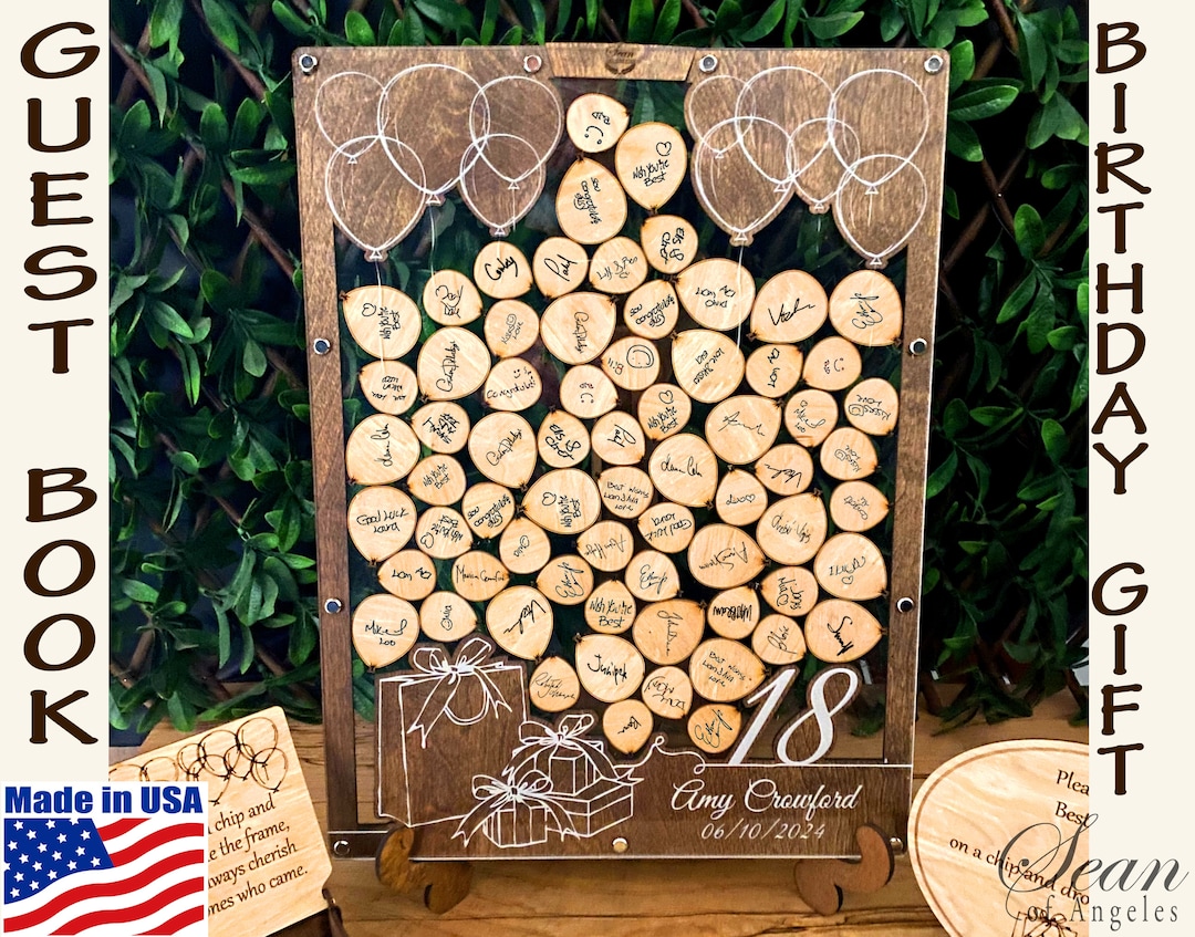 PERSONALIZED BIRTHDAY Guest Book Alternative, Birthday Gift Guest Book ...