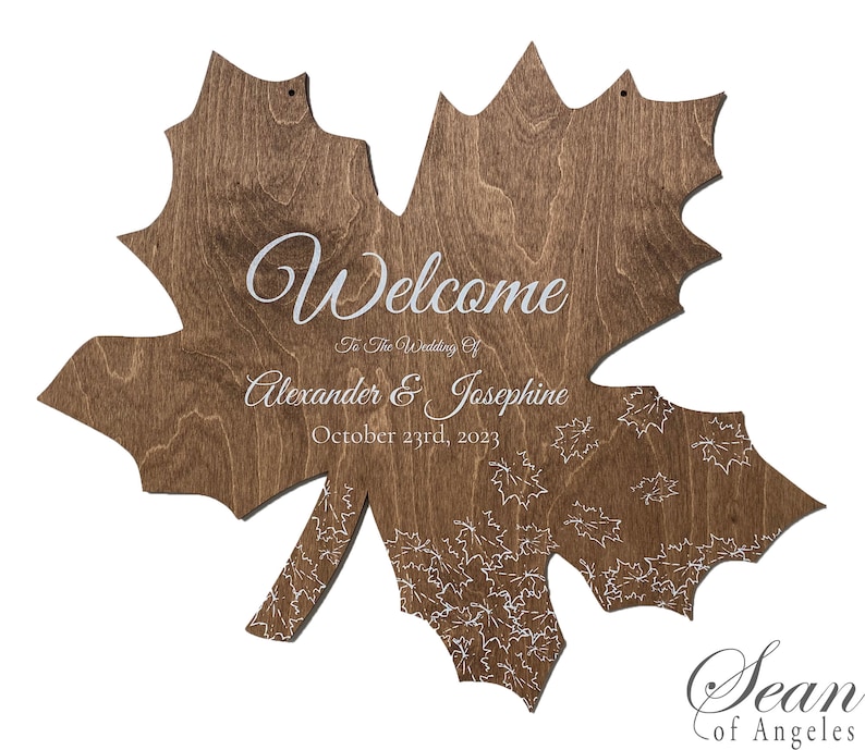 MAPLE Leaf Welcome Sign Rustic Wedding Welcome Sign Hanging - Etsy