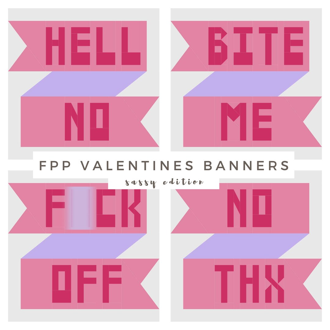 FPP Valentines Banners | 12" Block Bundle | Sassy Edition - Etsy