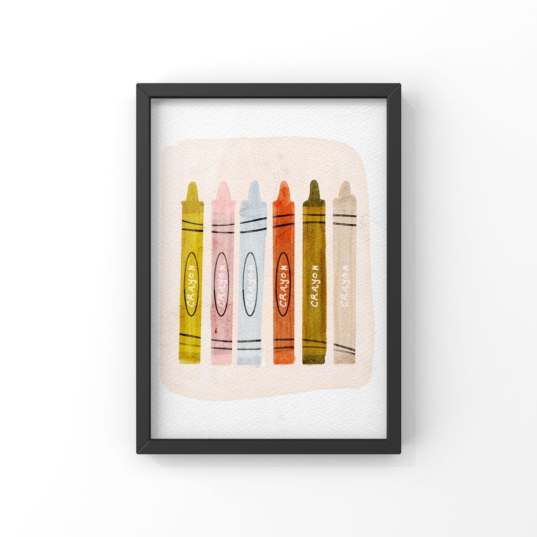 Watercolor Classroom Print, Digital Print, Back to School Print, Crayon ...