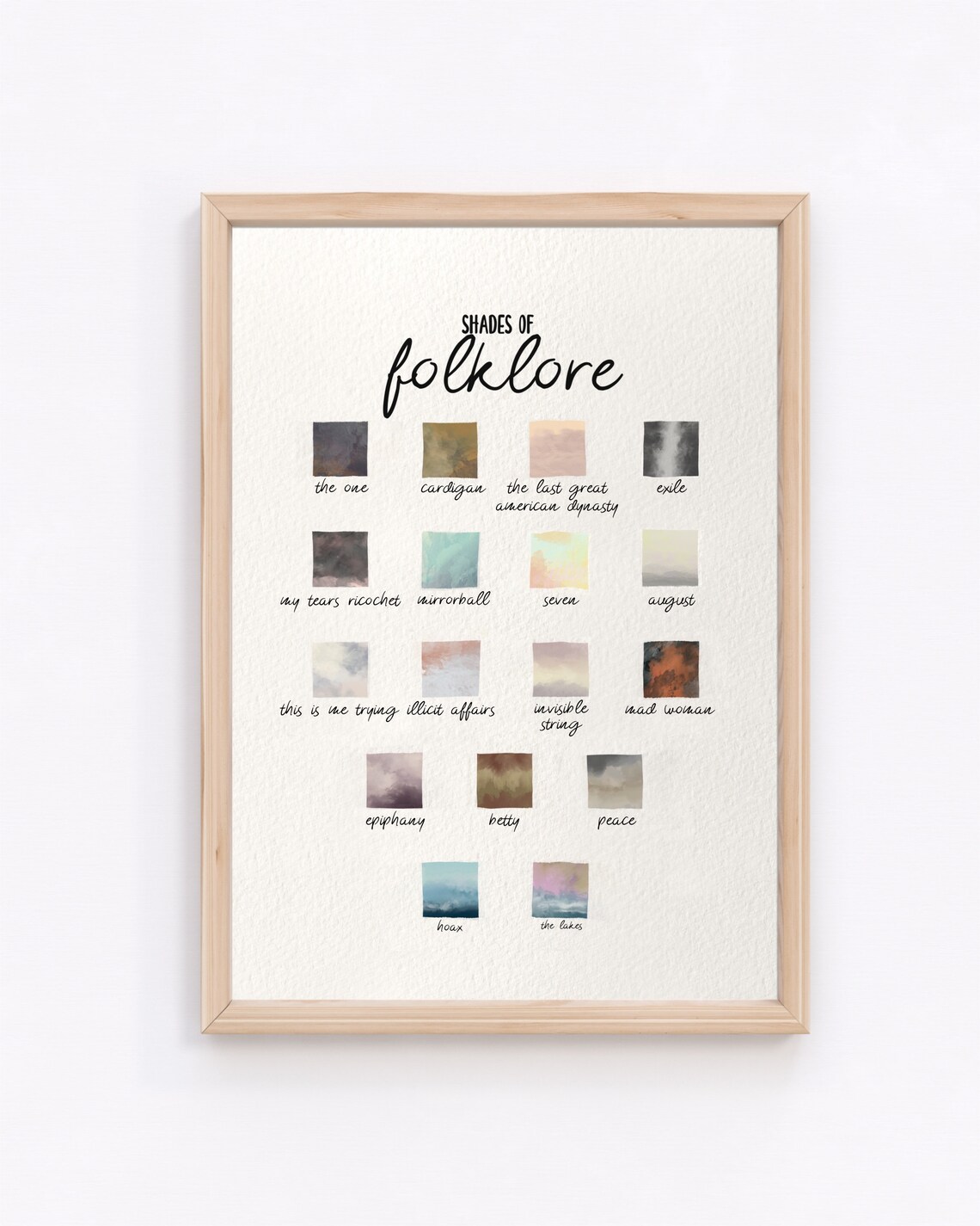 Taylor Swift Folklore Printable Poster/ Folklore Art / Taylor Swift ...