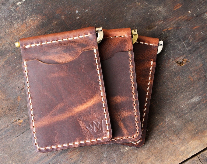Money Clip Wallet, Spring Clip Wallet, Minimalist Wallet, Handmade ...