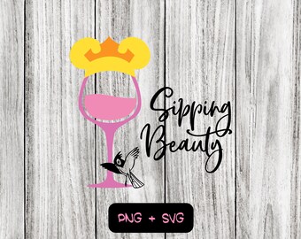Sipping Beauty Svg - Etsy