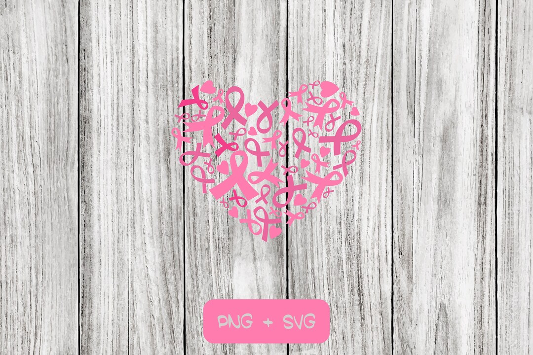Cancer Ribbons Heart SVG PNG File, Awareness, Pink, October - Instant ...