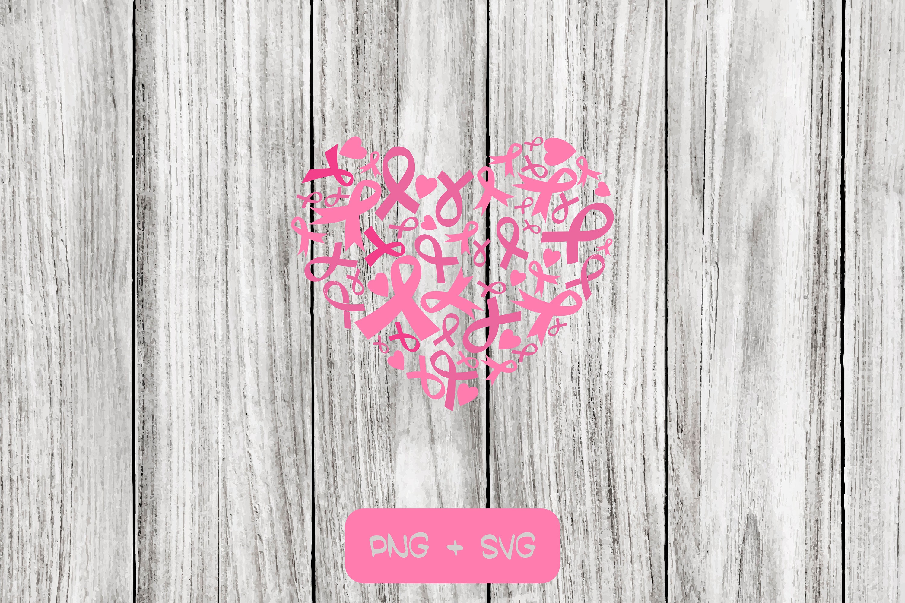 Cancer Ribbons Heart SVG PNG File, Awareness, Pink, October - Instant ...