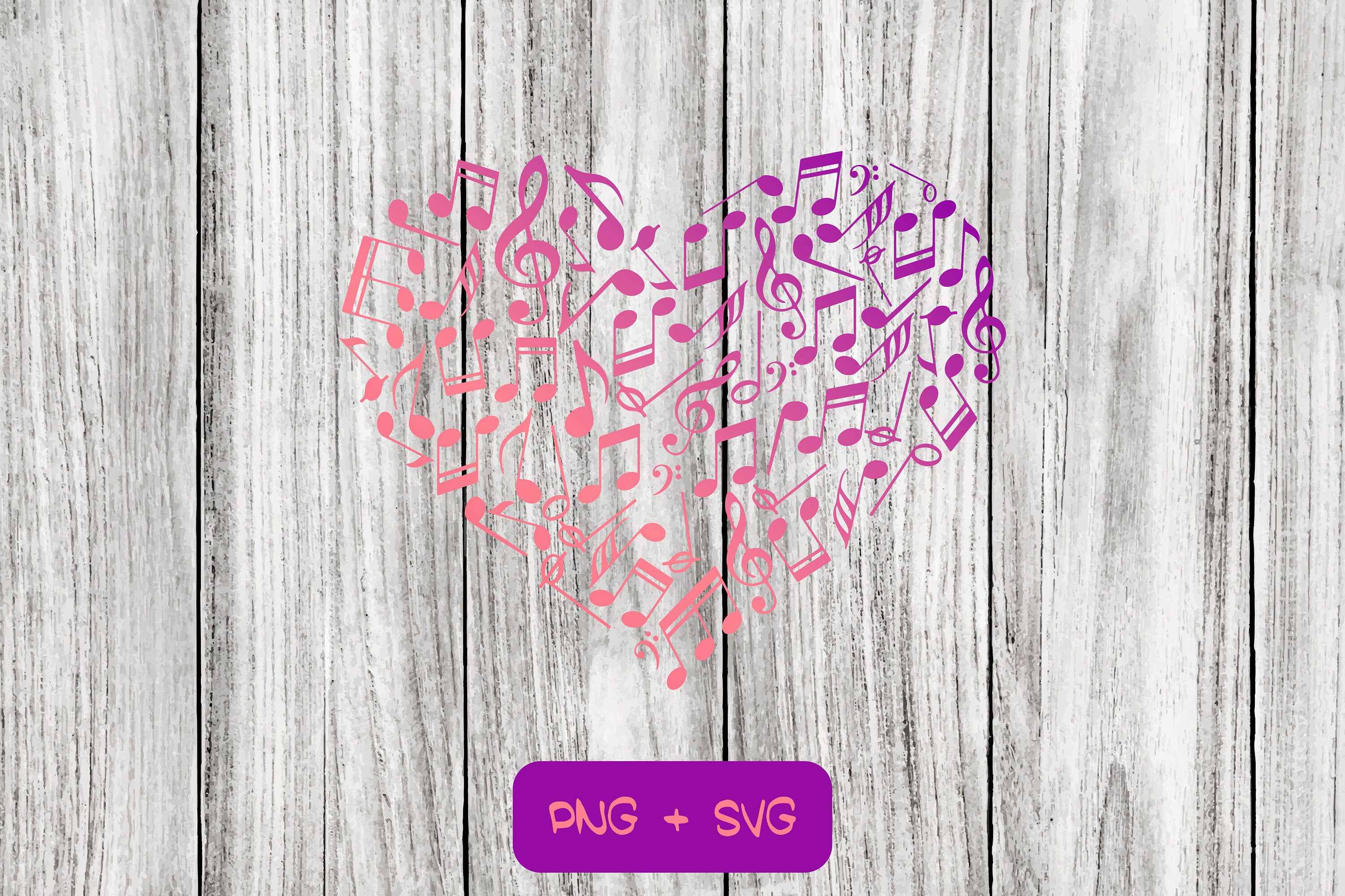 Musical Notes Heart SVG PNG Files Valentine's Day Love - Etsy Australia