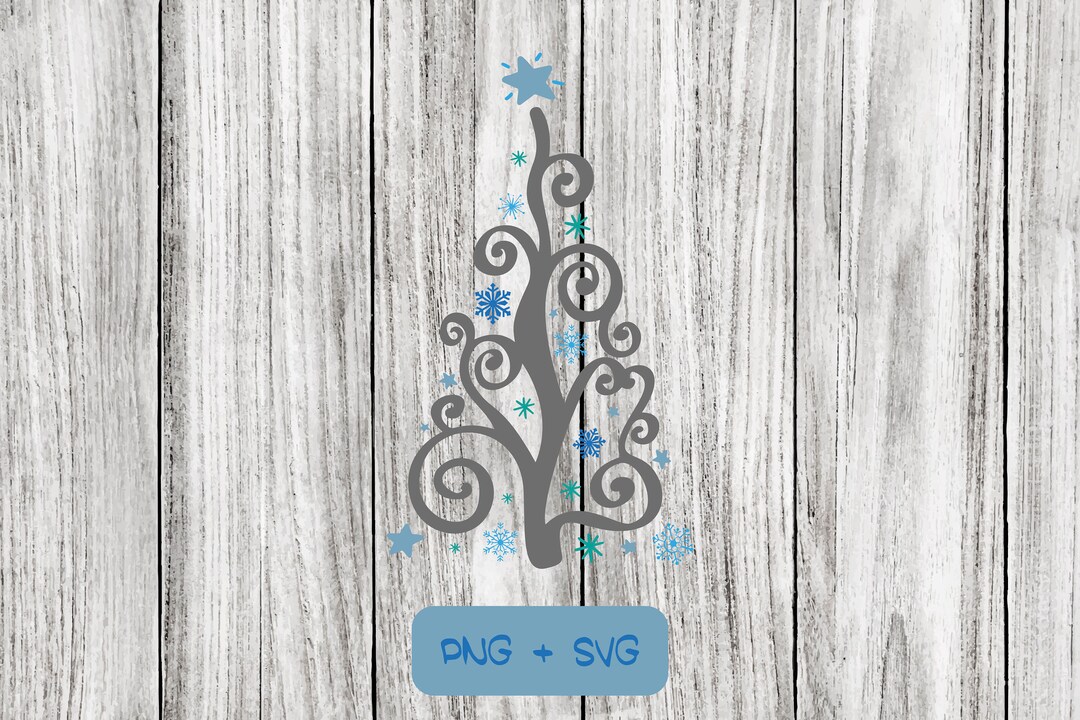 Snowflake Christmas Tree SVG PNG Files Blue Christmas, Snow, Winter ...