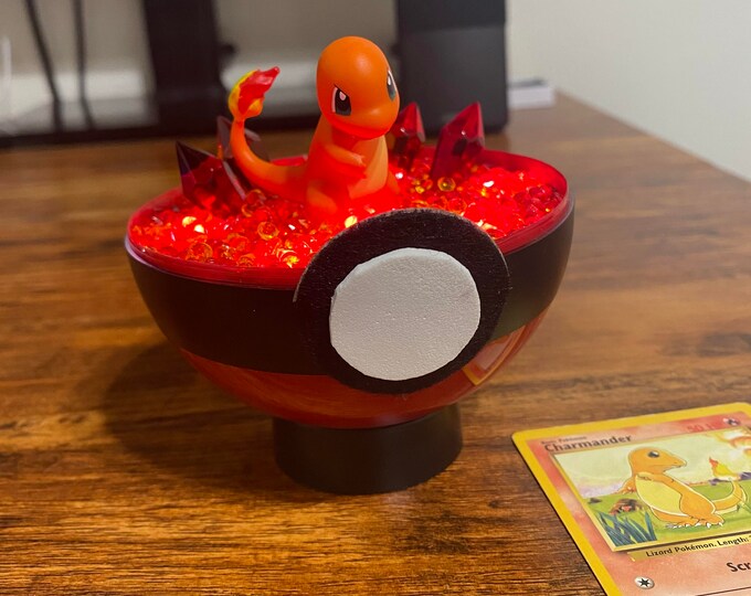 Pokemon Terrarium With Lights - Charmander 2 - Pokemon Birthday Gift - Etsy