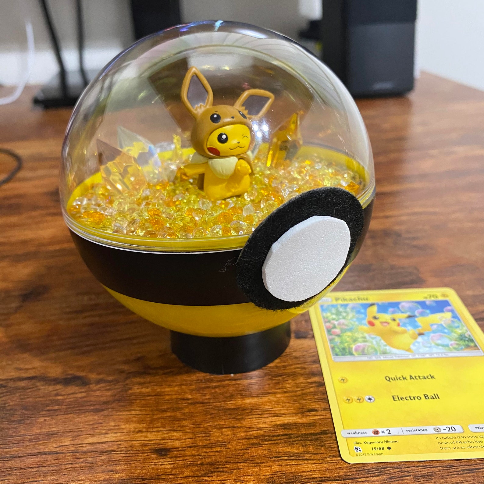 Pokemon Terrarium With Lights Pikachu 3 Pokeball Birthday - Etsy