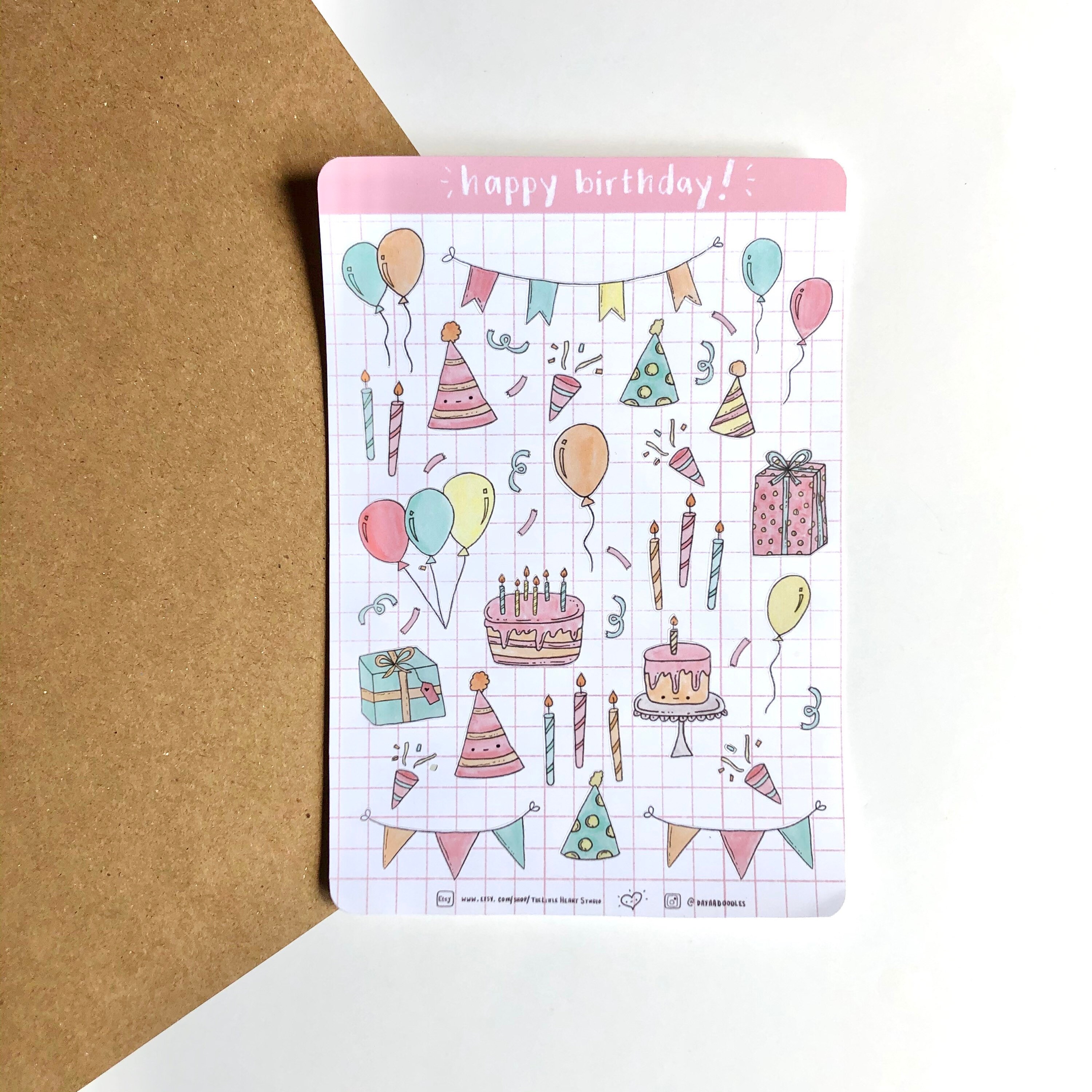 Stickers, Labels & Tags Paper Paper & Party Supplies Birthday Sticker ...