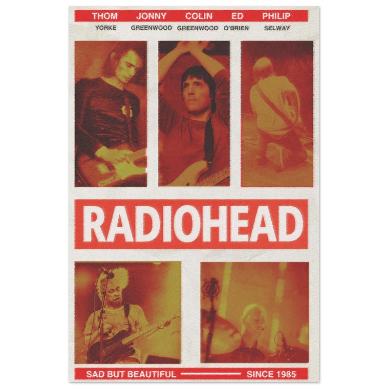 Radiohead Poster – "sad but Beautiful" Indie Rock Wall Decor Print - Etsy