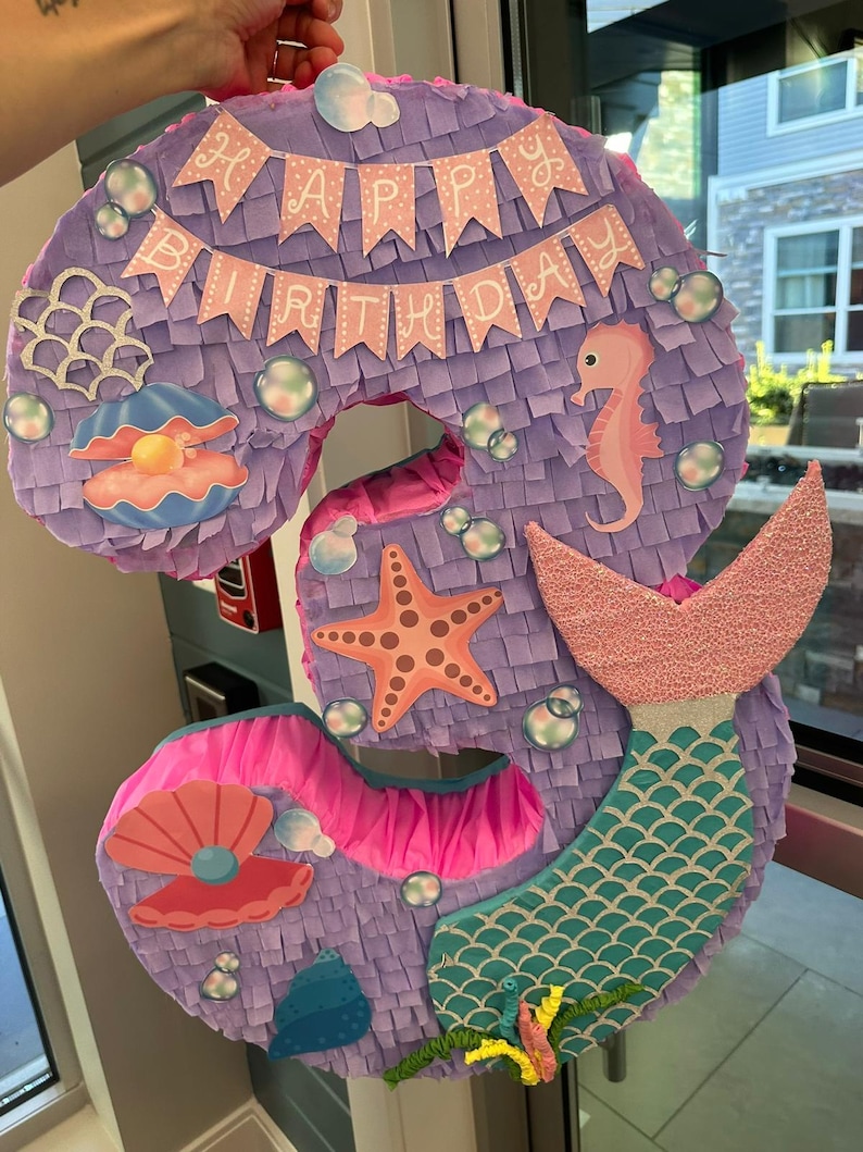 Mermaid Number Piñata - Etsy