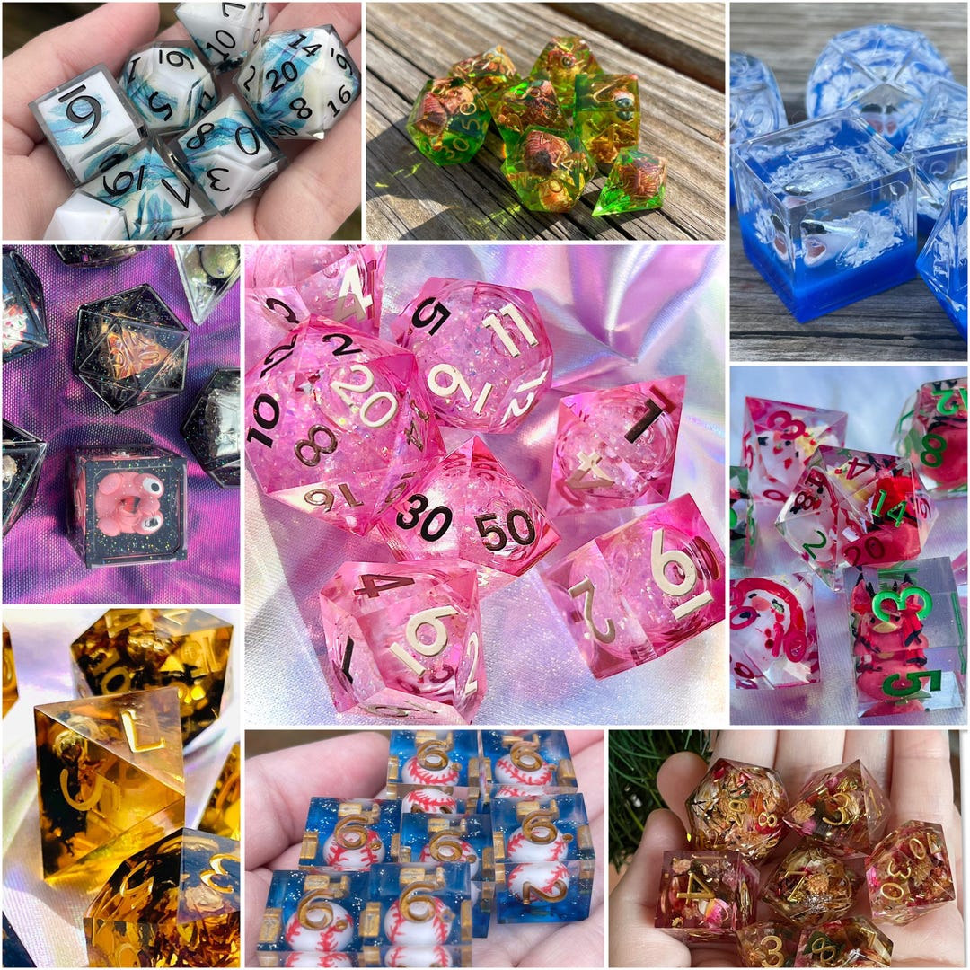 Your Custom Dice Set (standard Size, Sharp Edge, DND, Boardgames) - Etsy