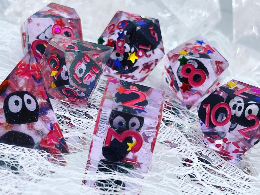 CLEARANCE: Soot Demon Dice! (standard Polyhedral and D6, Sharp Edge ...