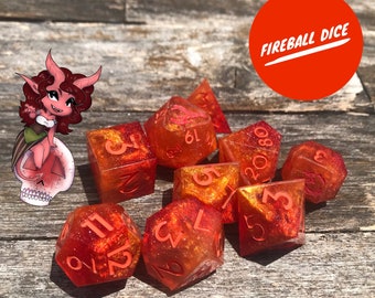 Fireball Dice Set | Etsy