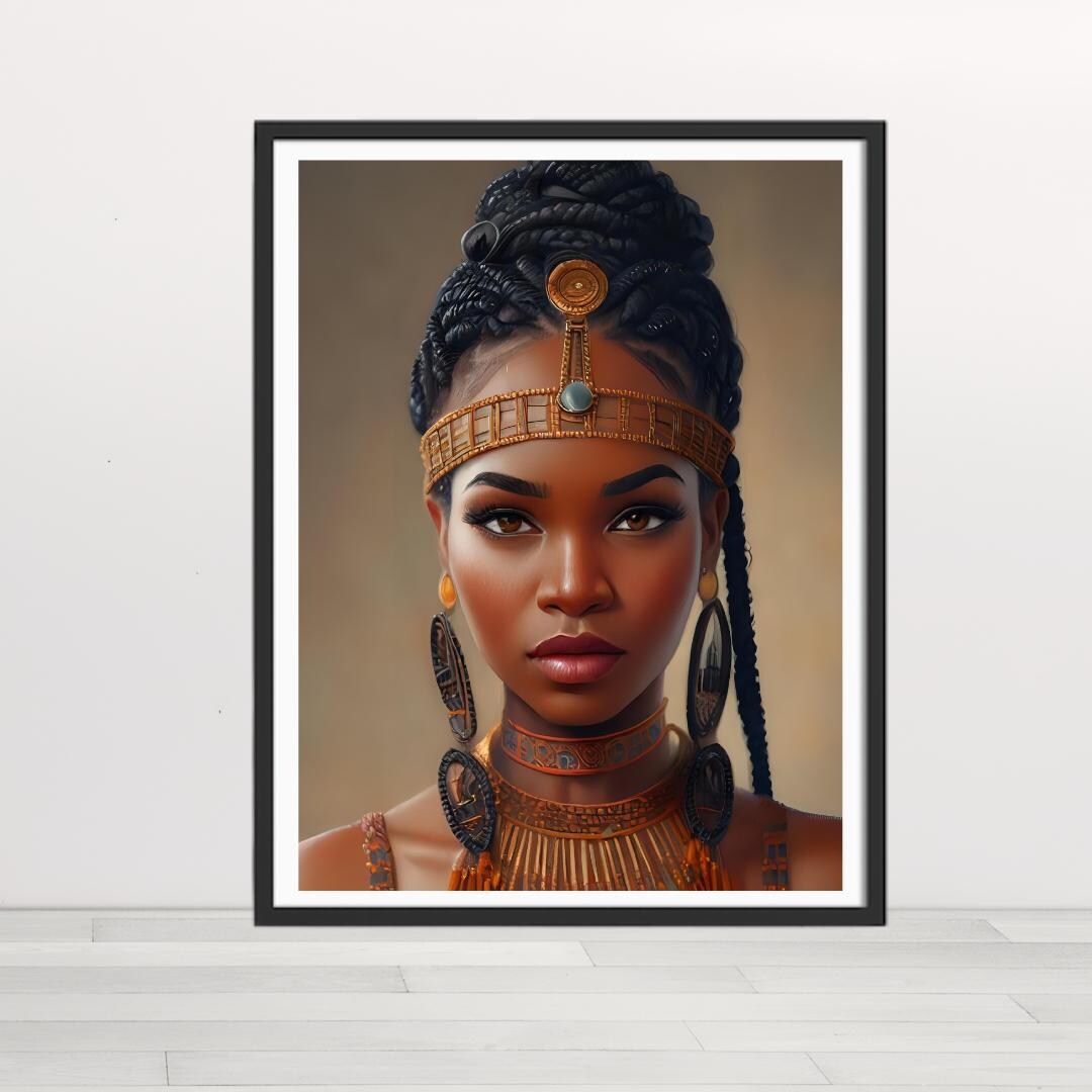 Beautiful Black Queen, Black Art, Portrait, Black Woman Art, Print - Etsy