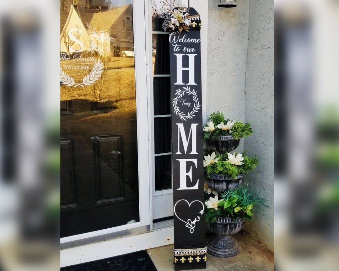 Welcome Home Sign - Personalized Door Sign - Any Color You Like - Porch ...