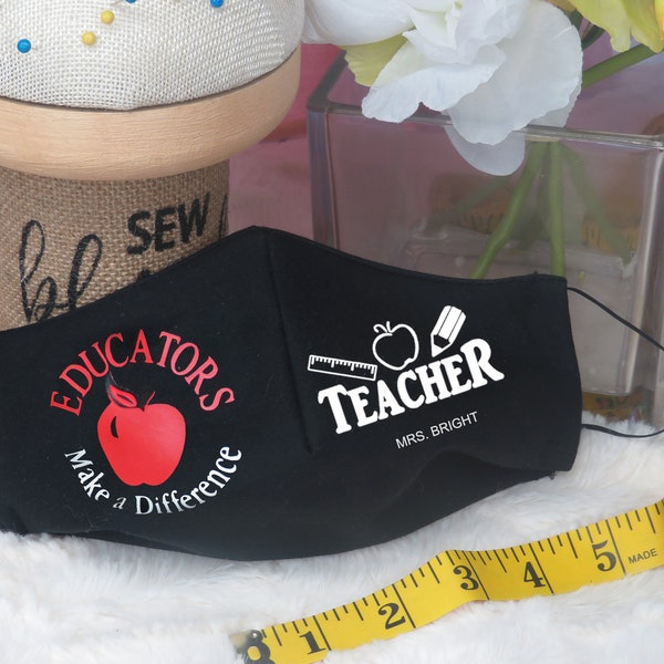 Teacher Face Masks - Etsy