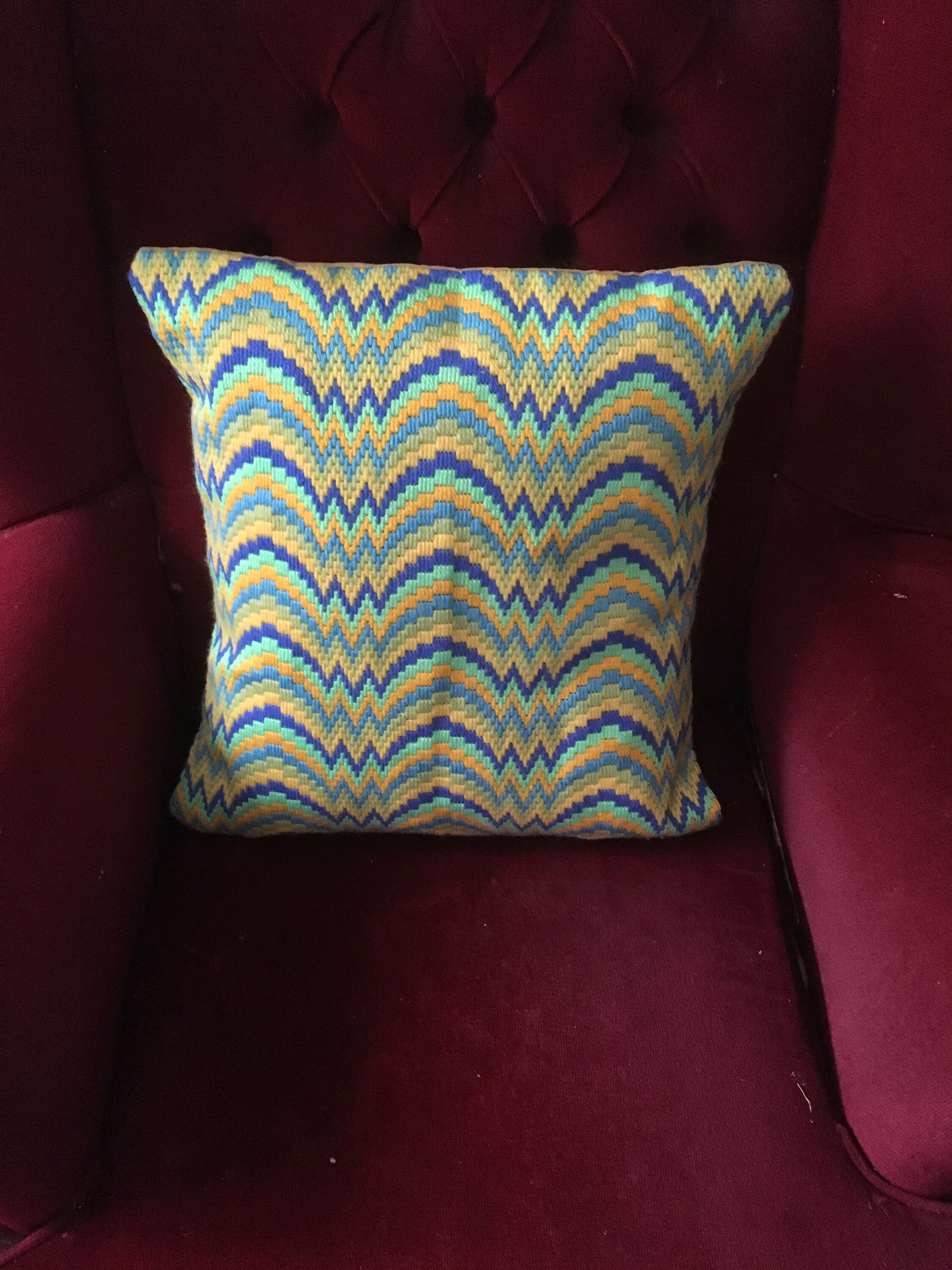 Bargello Cushion 1970s Style Cushion Retro Style Cushion - Etsy UK