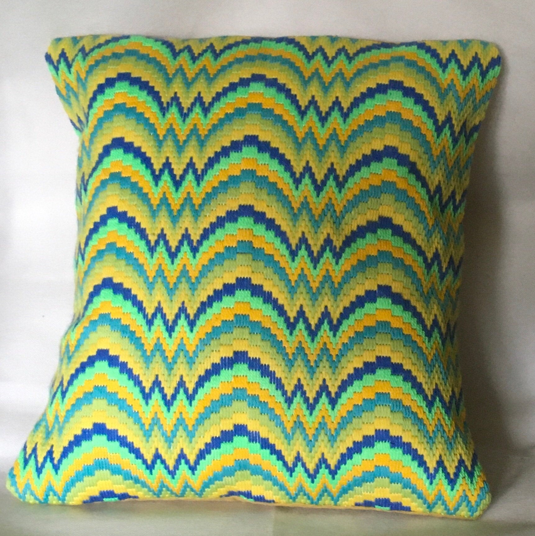 Bargello Cushion, 1970s Style Cushion, Retro Style Cushion, One Off ...