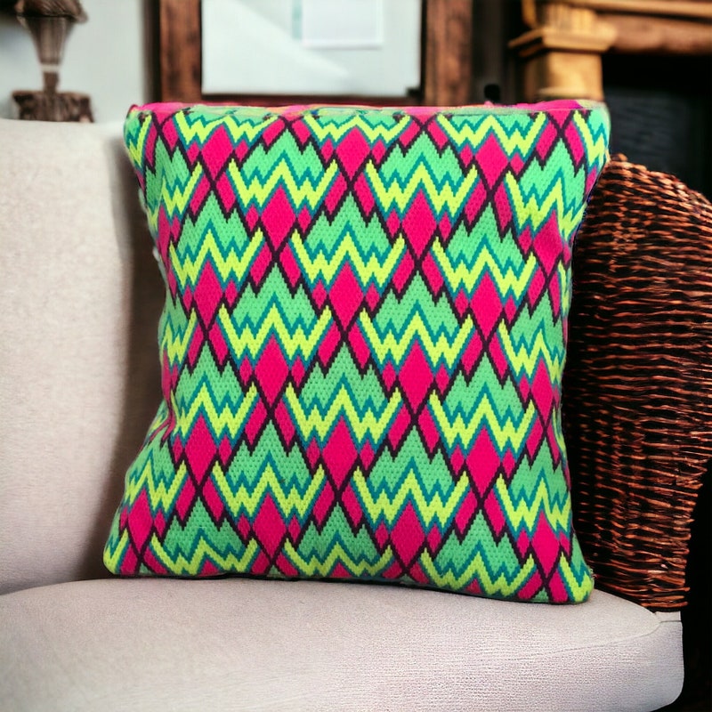 Neon Bright Pillow - Etsy