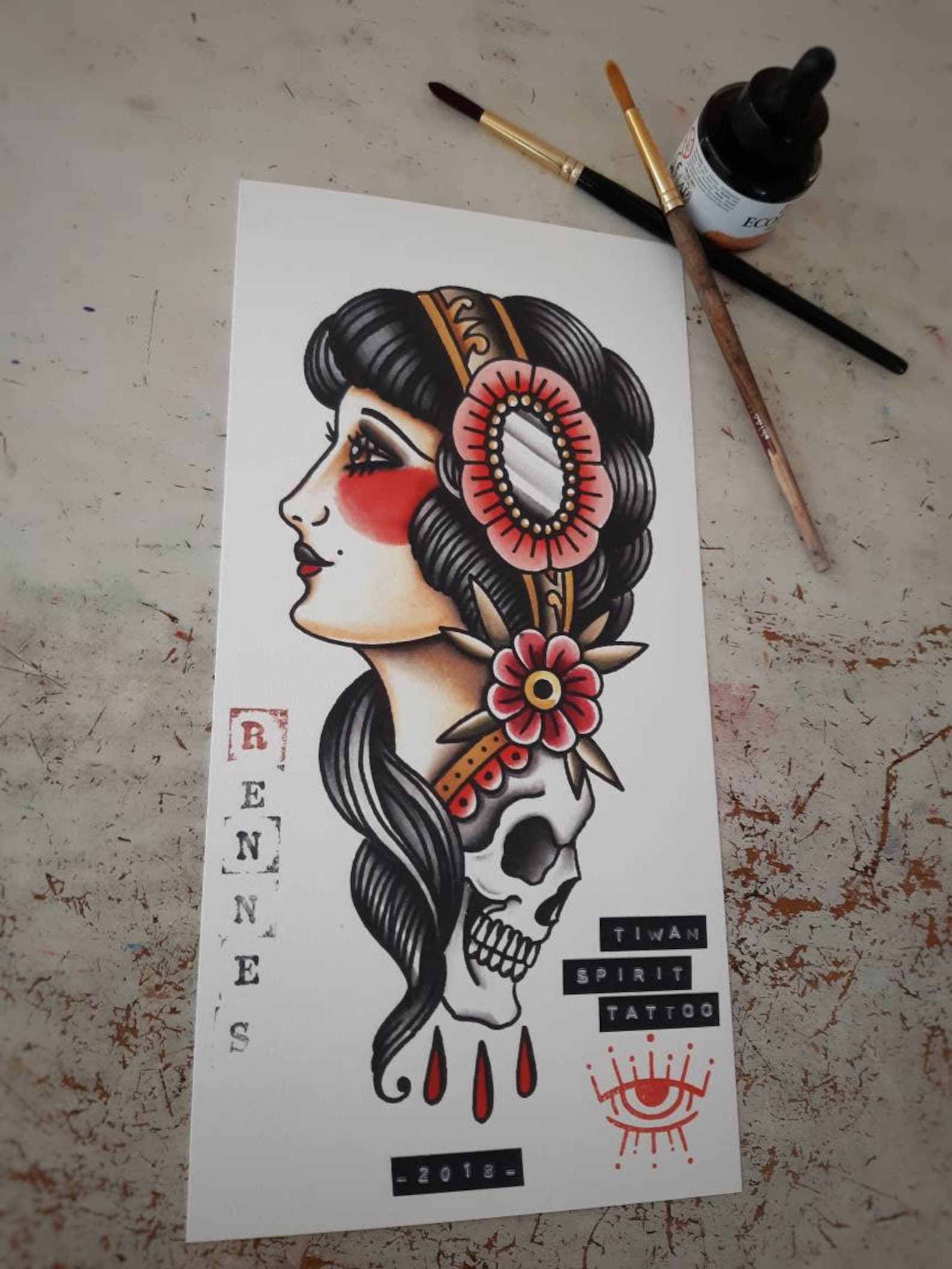 Traditional Tattoo Flash Life and Death - Etsy