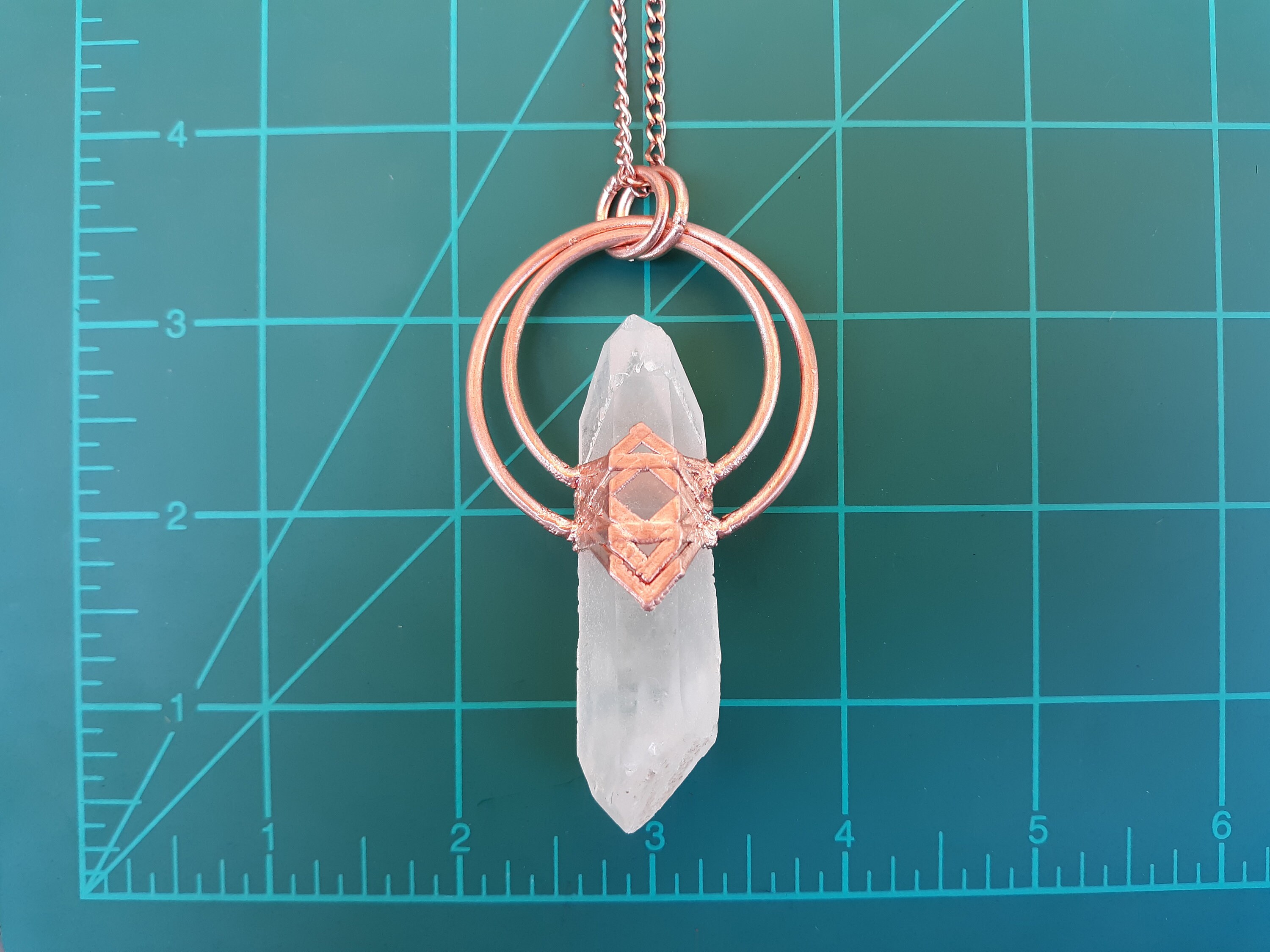 Quartz Crystal Amulet Necklace Healing Quartz Crystal Copper | Etsy