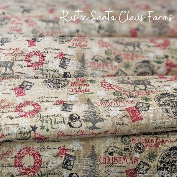 Vintage Santa Fabric - Etsy