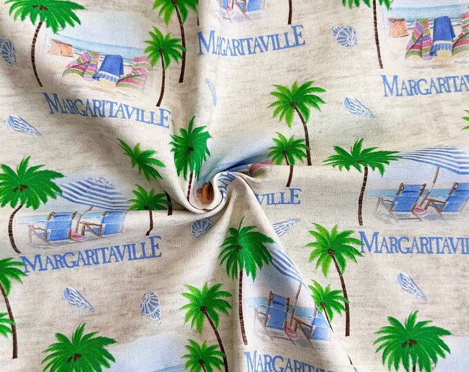 Jimmy Buffett Margaritaville Paradise 44 " Wide 100% Cotton Licensed ...