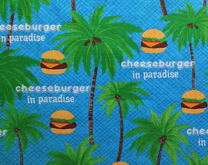 Jimmy Buffett Cheeseburger in Paradise 43 Wide 100% Cotton Fabric Sold ...