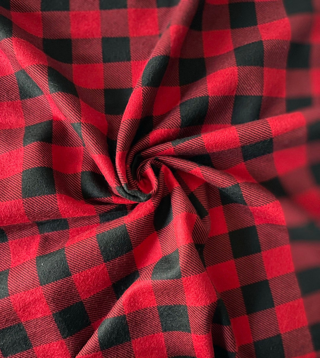 Red and Black Buffalo Plaid 43" Wide 100% Cotton Super Snuggle Flannel ...