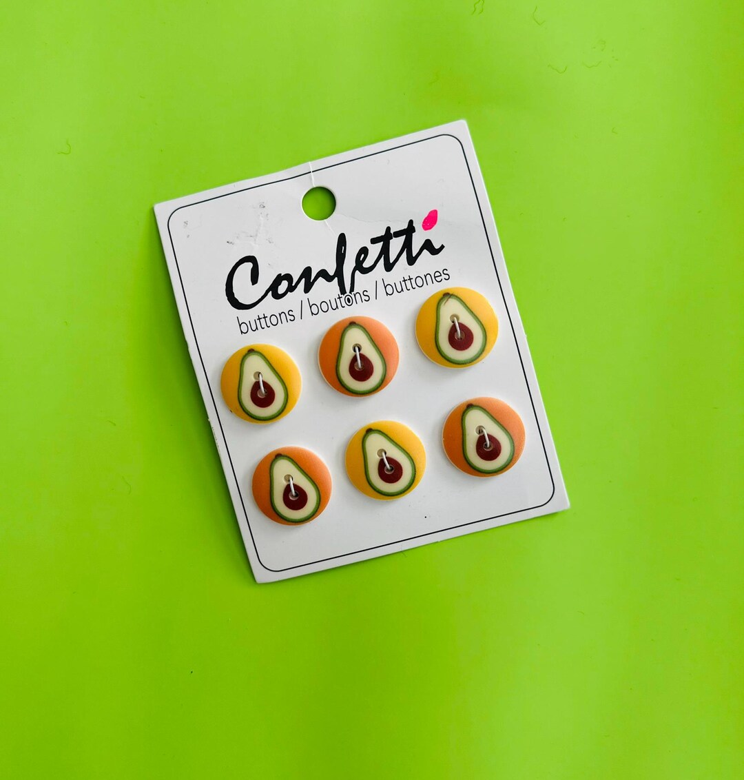 Confetti 3/4" Avocado Buttons - 6 Pack - Etsy