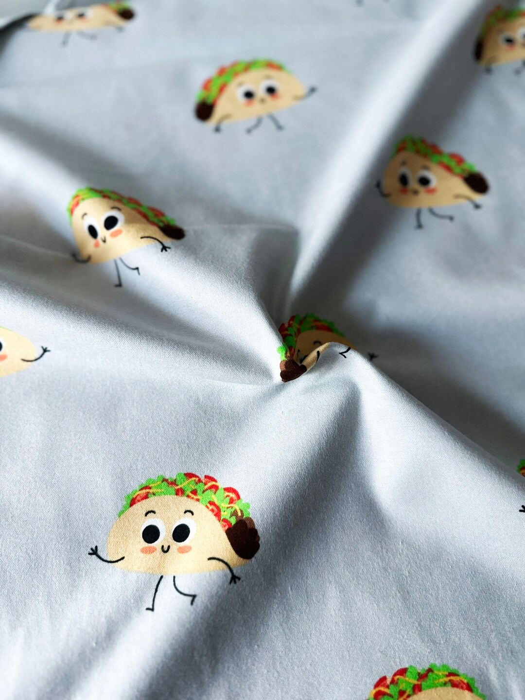 Taco Faces on Gray 43" Wide 100% Cotton Super Snuggle Flannel Fabric - Etsy