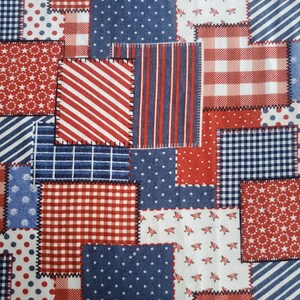 Patriotic Red White and Blue Americana Patch 42 Wide 100% Cotton Super ...