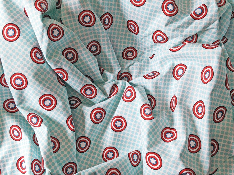 Marvel Kawaii Baby Captain American Shield on Aqua Dots 43" Wide 100% ...
