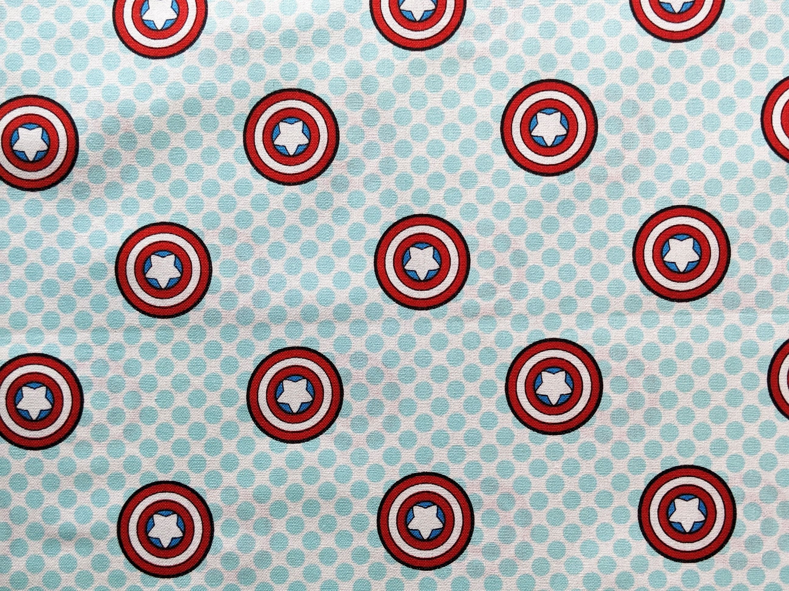 Marvel Kawaii Baby Captain American Shield on Aqua Dots 43" Wide 100% ...