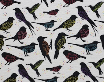 Rockabilly Yellow Birds Illustration Fabric Rockabilly Tiels by ...