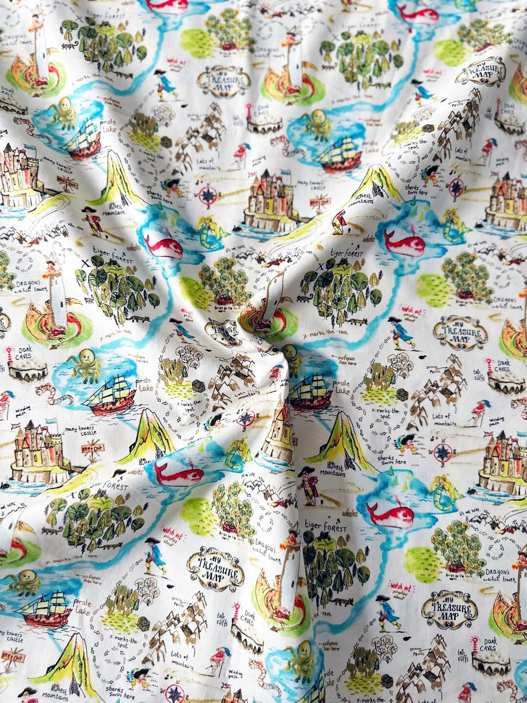 My Treasure Map 44" Wide 100% Cotton Novelty Quilting Fabric - Sold by ...