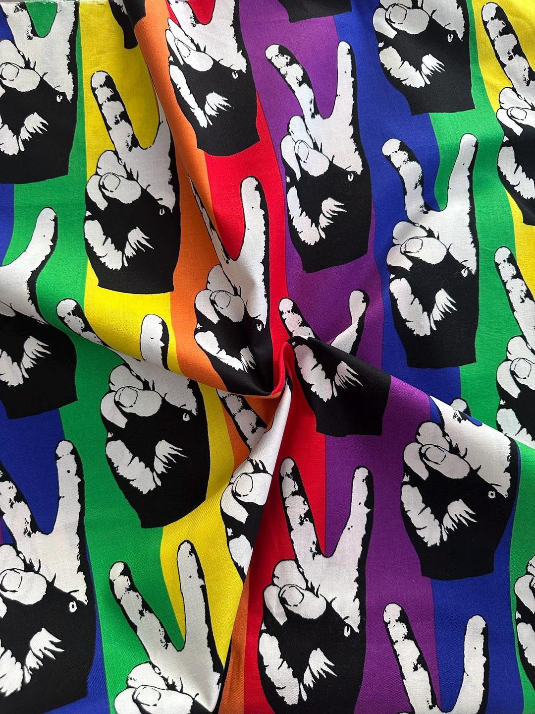 Alexander Henry "peace Out Pride" Rainbow Stripes 43" Wide 100% Cotton ...
