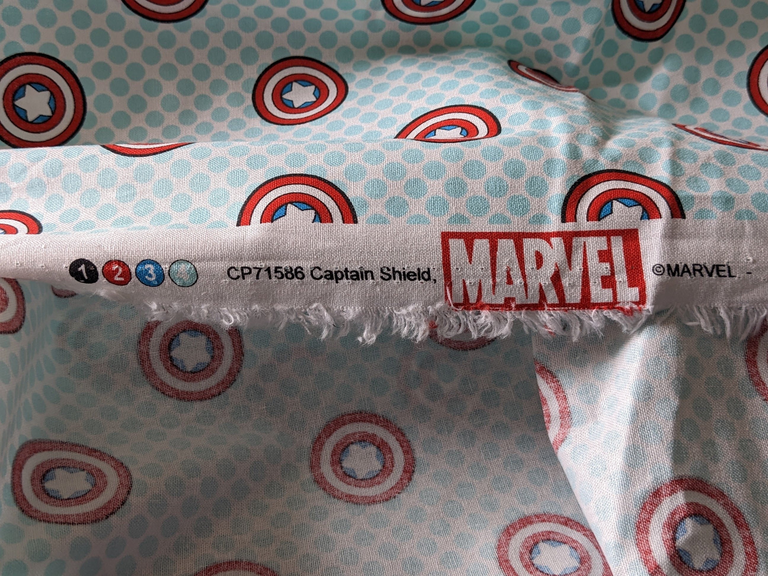 Marvel Kawaii Baby Captain American Shield on Aqua Dots 43" Wide 100% ...