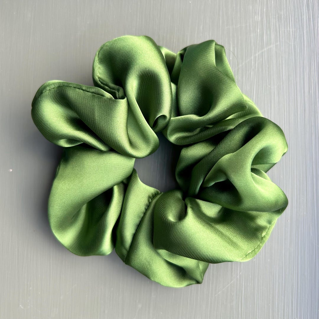Emerald Green Satin Scrunchie | Faux Silk | Soft & Luxurious | That ...