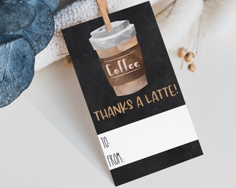 Printable Coffee Gift Tag, Warm Wishes Gift Tag, Teacher Appreciation ...